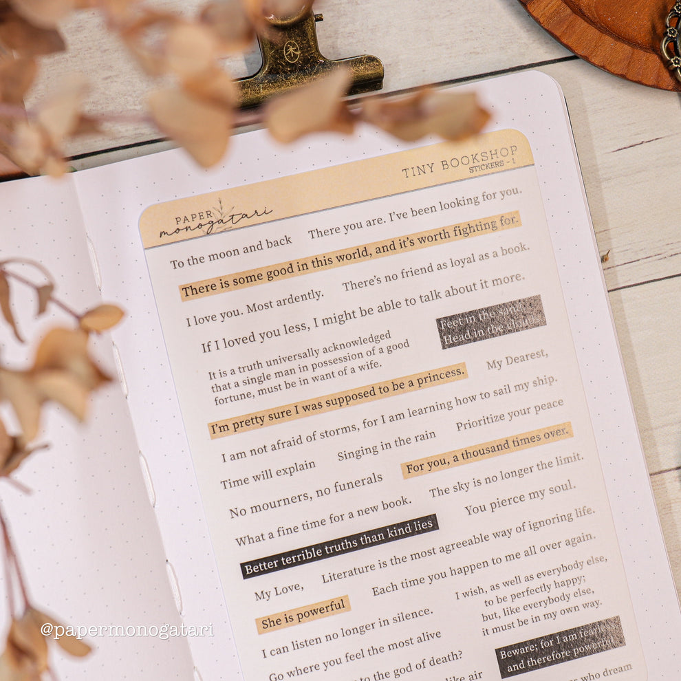 Book Quote Stickers - Tiny Bookshop #2 – Paper Monogatari