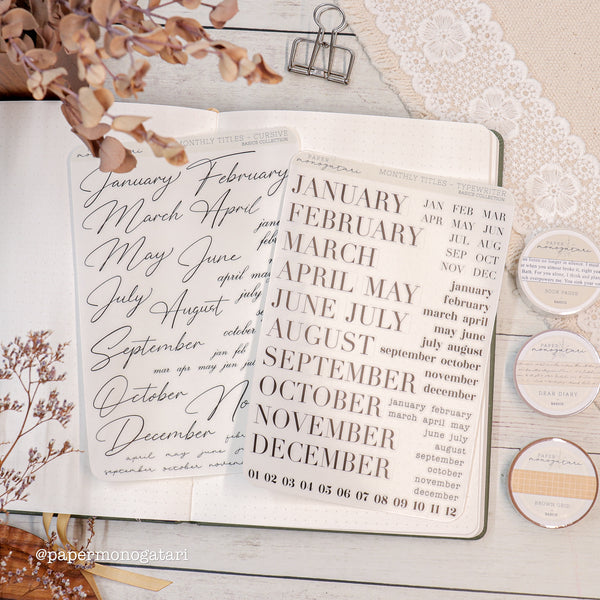 Monthly Title Stickers – Paper Monogatari