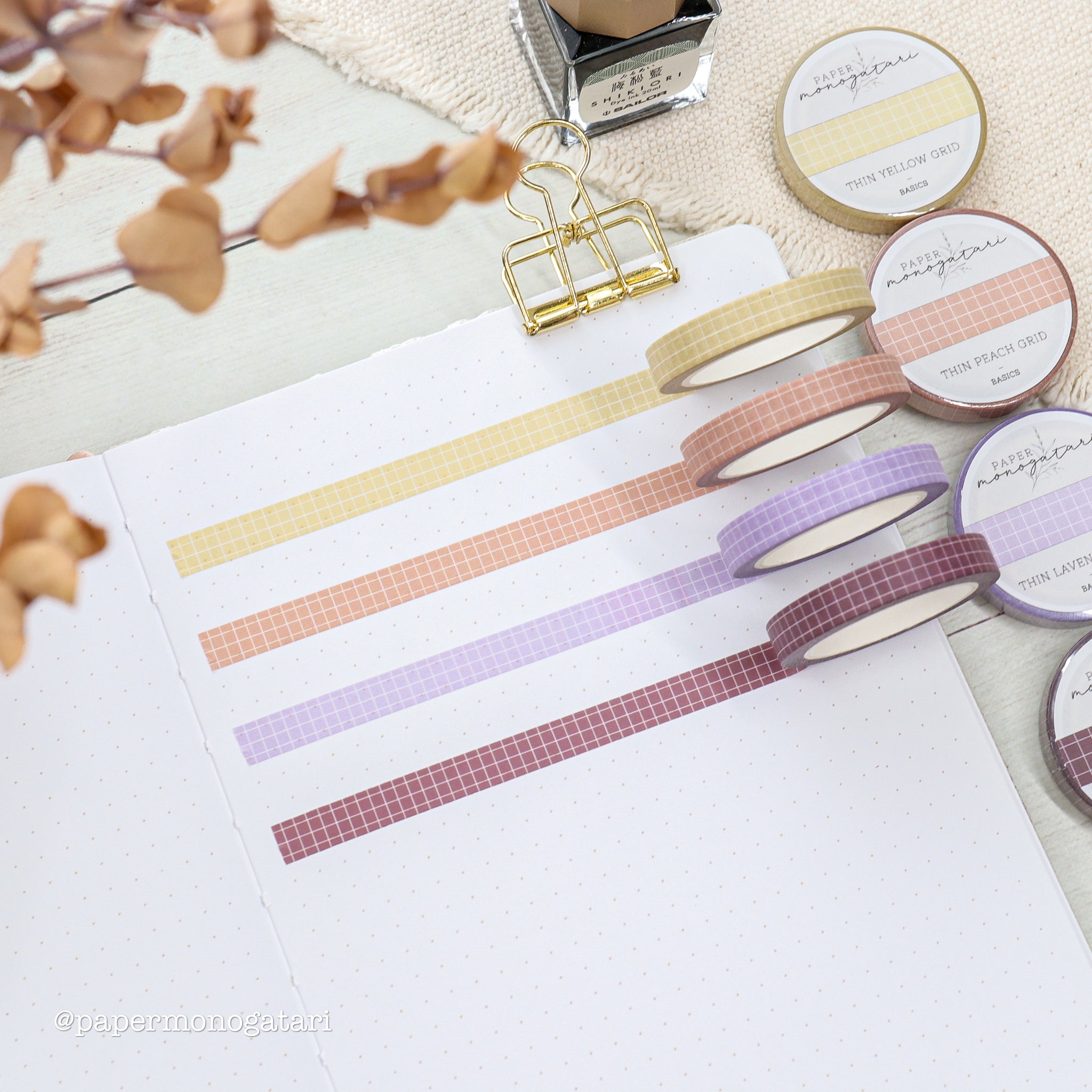 Thin Grid Washi Tape Set [NEW COLORS] – Paper Monogatari