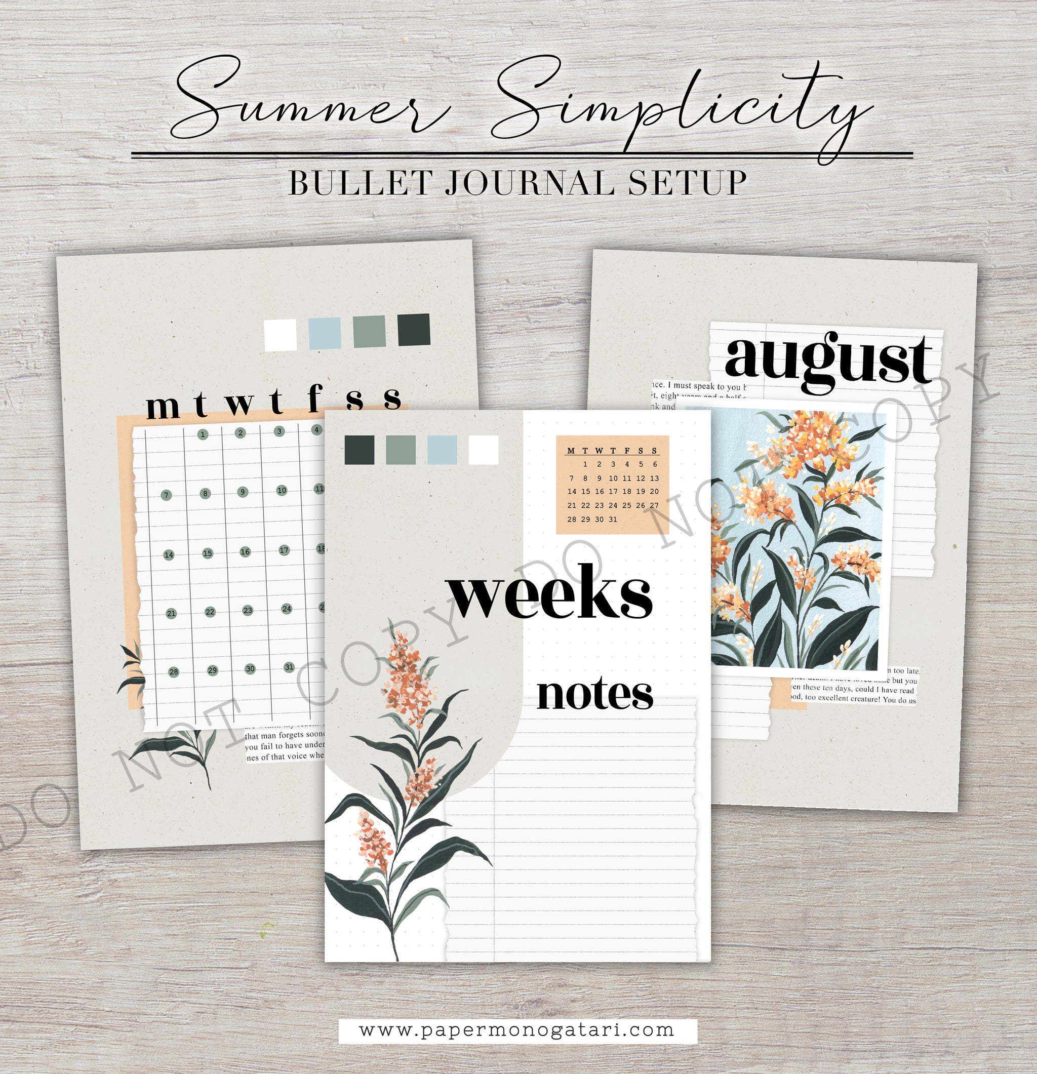 Summer Simplicity | Digital Bullet Journal Theme – Paper Monogatari